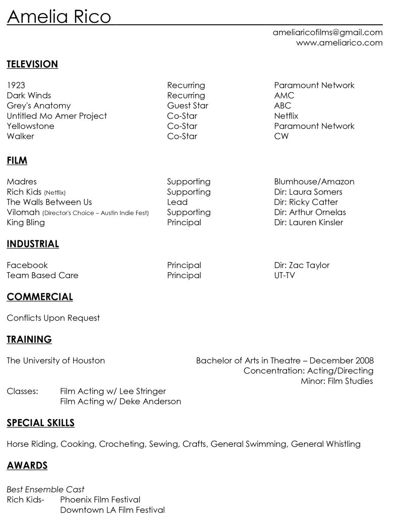 Resume | Amelia Rico